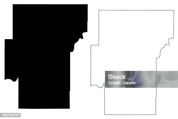 Hughes County Oklahoma State Illustration Vectorielle De Carte Croquis