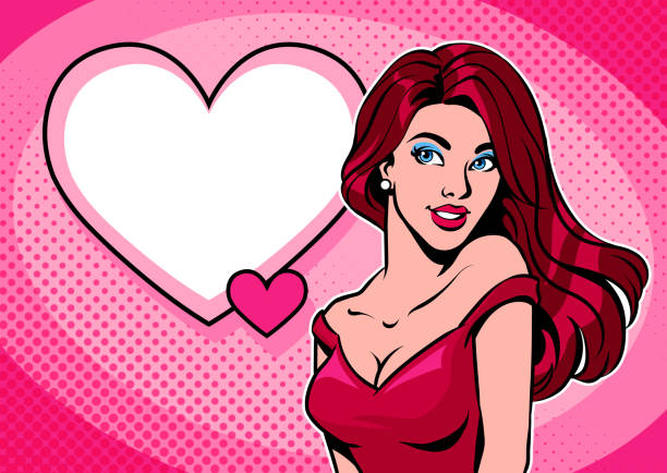 490 Mujer Discurso Burbujas De Amor Corazón De Dibujo Ilustraciones Gráficos Vectoriales
