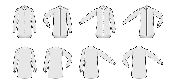 Set Kemeja Kancingdown Ilustrasi Mode Teknis Dengan Saku Bersudut ... Set Kemeja Kancingdown Ilustrasi Mode Teknis Dengan Saku Bersudut ...