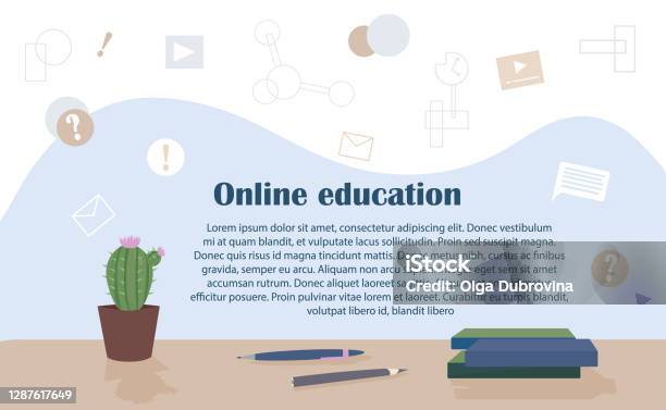 Halaman Web Template Dengan Konsep Pendidikan Jarak Jauh Belajar Dari