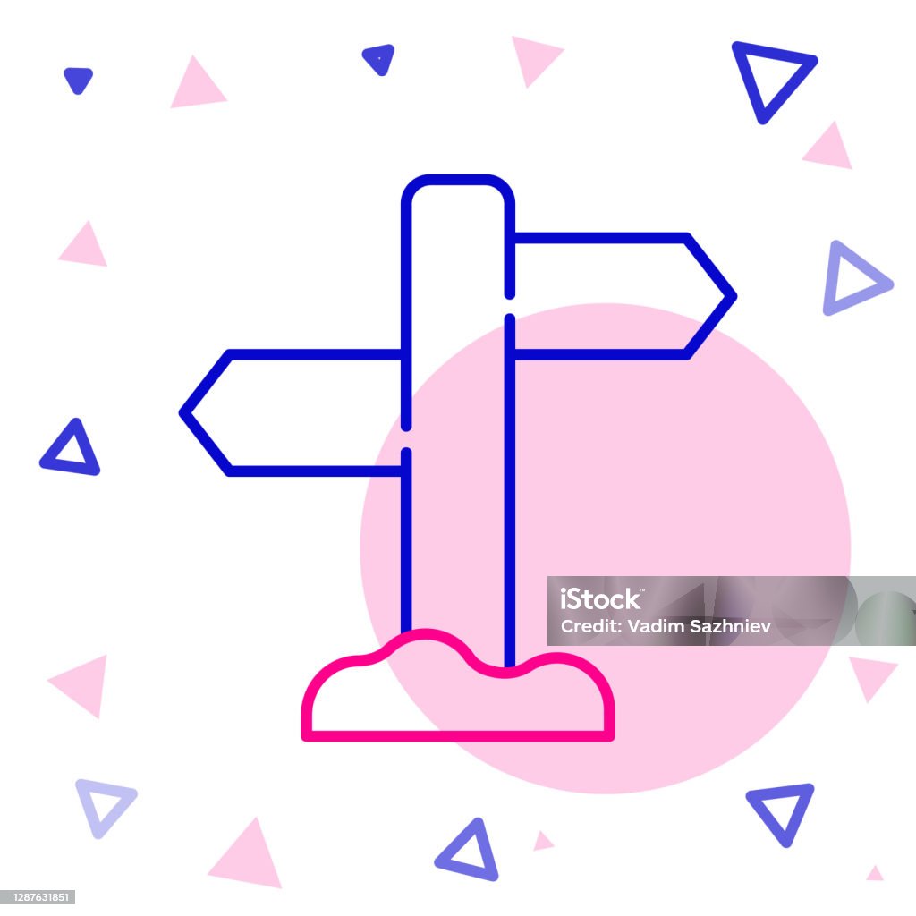 Znak Drogowy Linii Ikona Drogowskazu Izolowana Na Białym Tle Symbol ... Znak Drogowy Linii Ikona Drogowskazu Izolowana Na Białym Tle Symbol ...