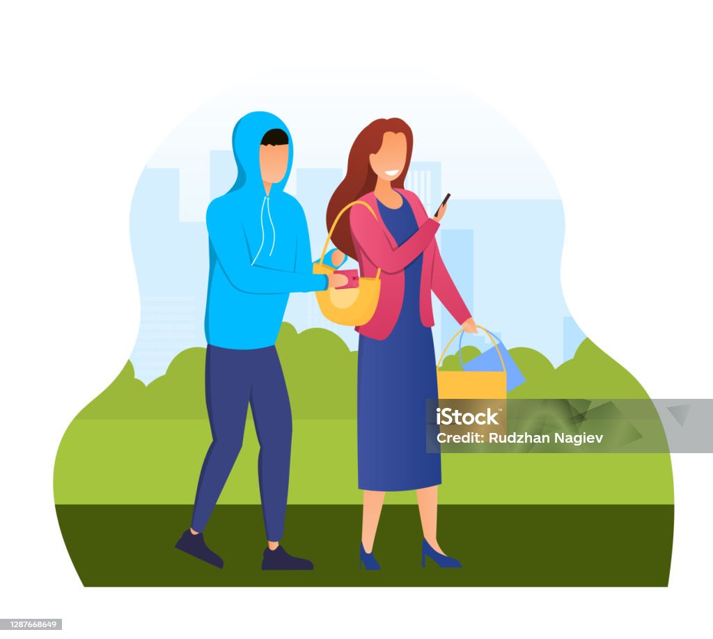 Pickpocket Steal Wallet From The Purse Stock Illustration Download