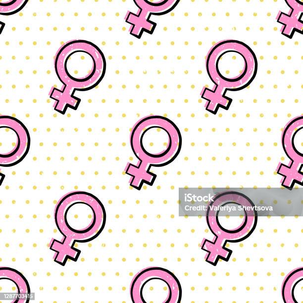 Simbol Perempuan Dan Pola Polkadot Mulus Untuk Latar Belakang Kekuatan ... Simbol Perempuan Dan Pola Polkadot Mulus Untuk Latar Belakang Kekuatan ...