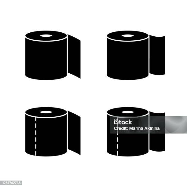 Silhouette Toilet Paper Outline Icons Set Stock Illustration - Download ... Silhouette Toilet Paper Outline Icons Set Stock Illustration - Download ...
