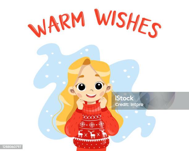 Warm Wishes Placard Style Vector Illustration Avec Des Objets De Dessin