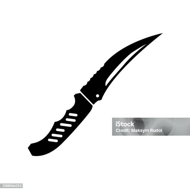 Couteau Darmée Icône De Couteau De Combat Logo Disolement Sur Le Fond