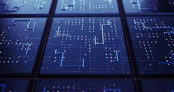 Circuit Board Pattern Close Up Cpu Data Processing Artificial