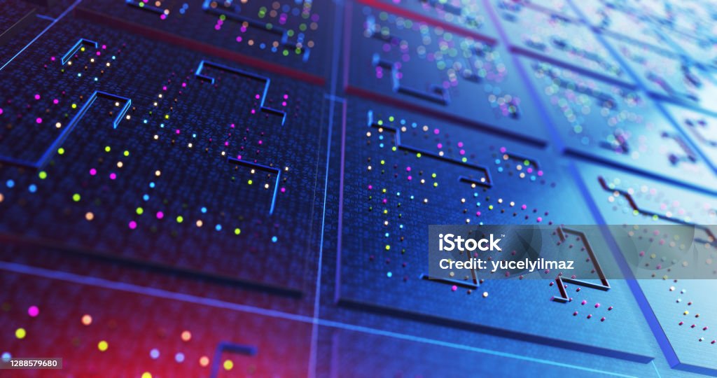 Circuit Board Pattern Close Up Cpu Data Processing Artificial
