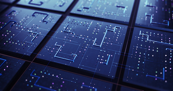 Circuit Board Pattern Close Up Cpu Data Processing Artificial
