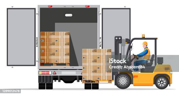 Forklift Memuat Kotak Palet Ke Truk Lorry Ilustrasi Stok - Unduh Gambar ... Forklift Memuat Kotak Palet Ke Truk Lorry Ilustrasi Stok - Unduh Gambar ...