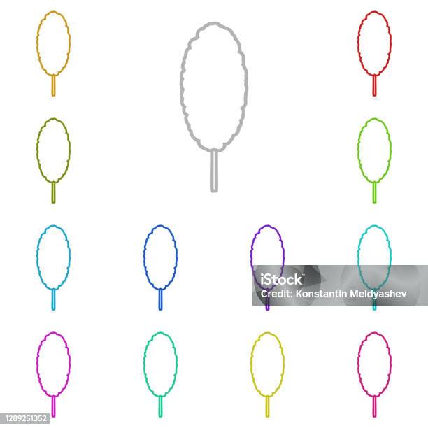 Symbole De Licône De Barbe À Papa Dans La Multicolore Simple Contour