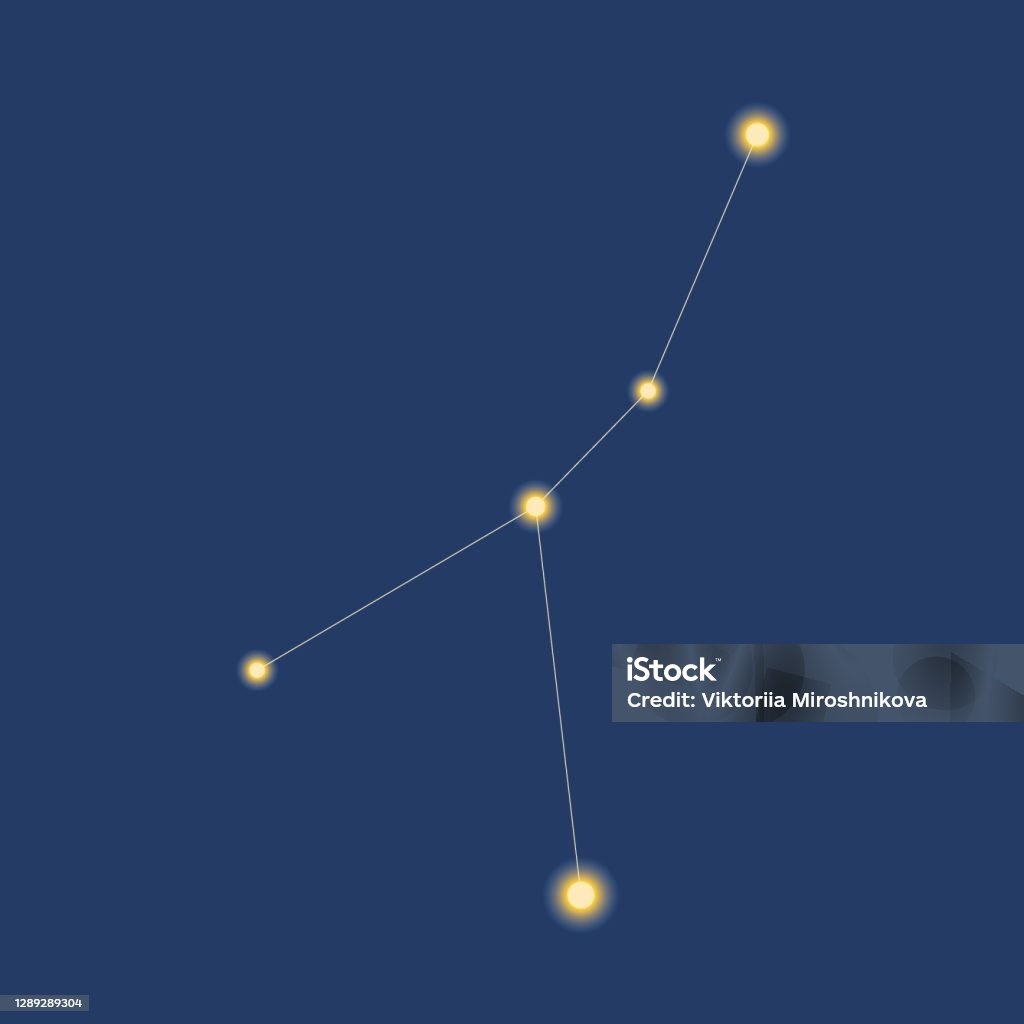 Cancer Constellation Isolated As Zodiac Sign Vector Stock Illustration