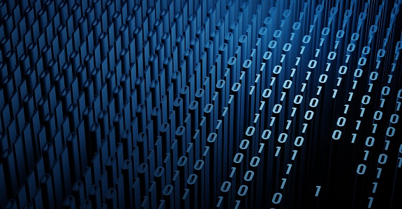 Creative 3d Illustration Of Stream Of Binary Code Computer Matrix