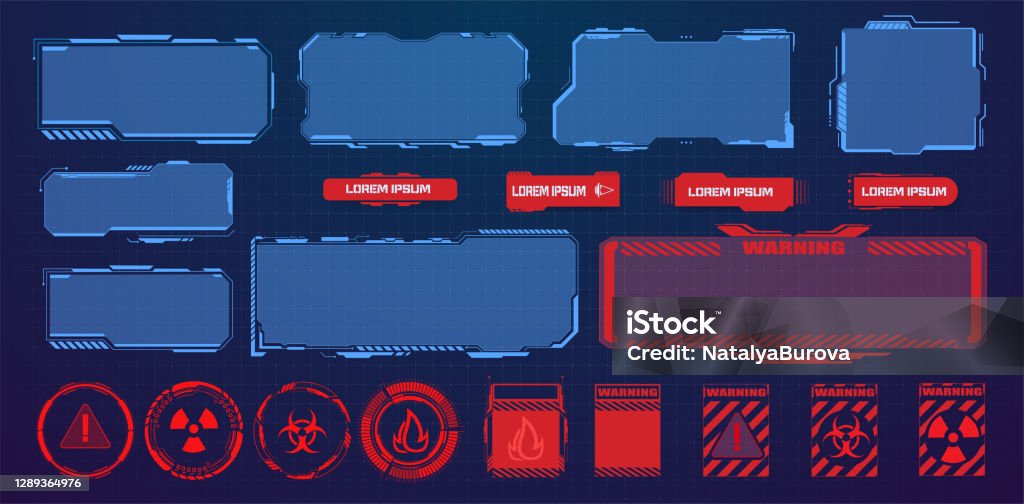 Hud Ui Gui Elemen Layar Antarmuka Pengguna Futuristik Ditetapkan Layar