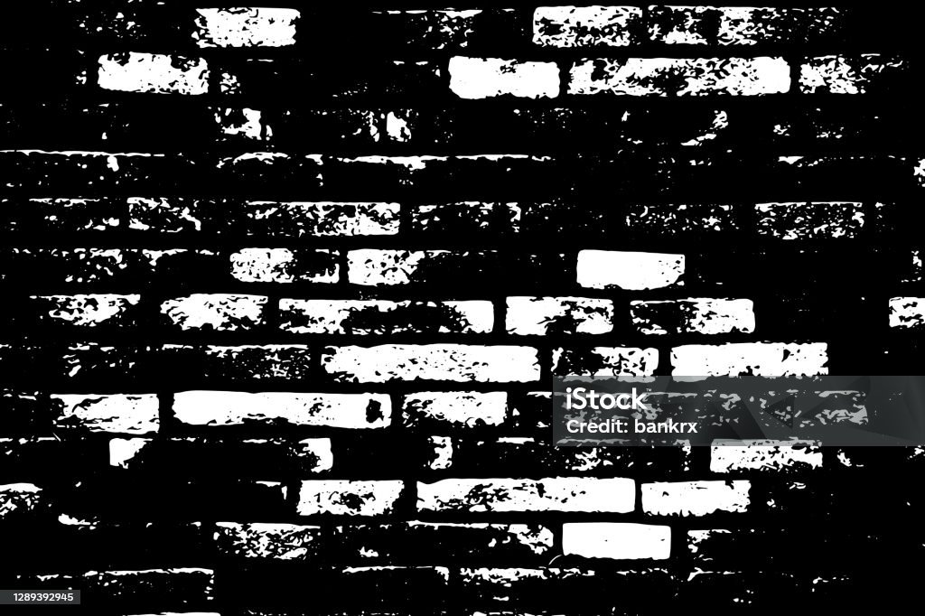 Tekstur Hitam Grunge Sebagai Bentuk Dinding Bata Pada Latar Belakang