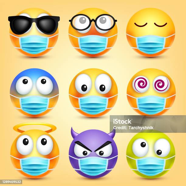 Émoticônes Collection De Vecteurs Emoji Visage Jaune De Dessin Animé