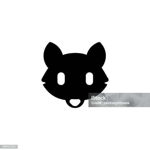 Ikon Vektor Serigala Terisolasi Serigala Menghadapi Emoji Datar Simbol