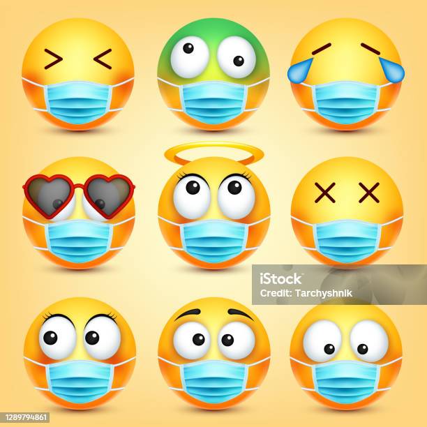 Émoticônes Collection De Vecteurs Emoji Visage Jaune De Dessin Animé