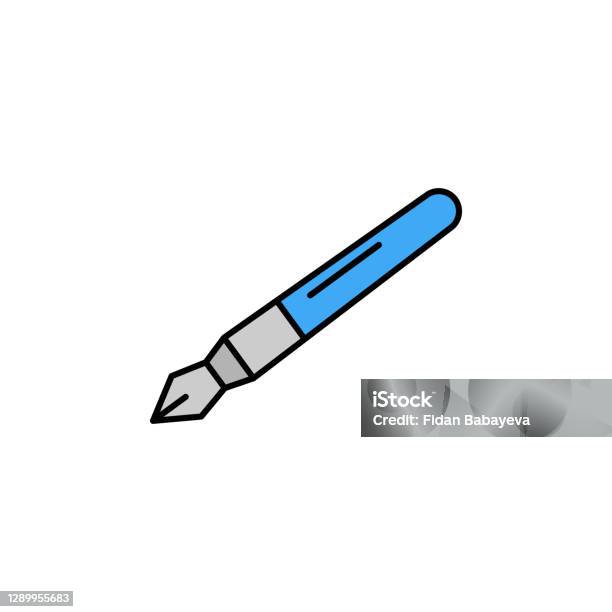 Ilustración de Icono De La Línea De La Pluma De La Fuente Los Signos Y ... Ilustración de Icono De La Línea De La Pluma De La Fuente Los Signos Y ...