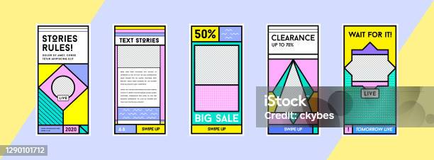Memphis Retro Stilinde Hikayeler Şablonu Ayarlandı Arka Plan Banner ... Memphis Retro Stilinde Hikayeler Şablonu Ayarlandı Arka Plan Banner ...