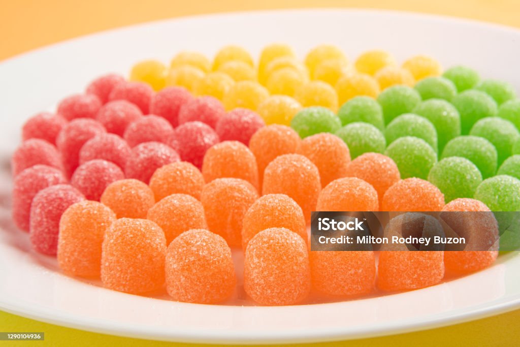 Gummy Candy Arrangement Of Gummy Candy Seen In Detail Arranged By Color