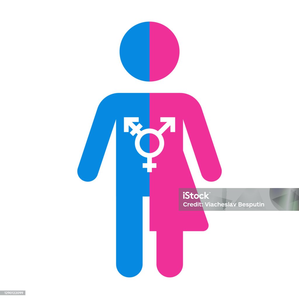 Transgender Person Icon Fusion Of Man And Woman Stock Illustration