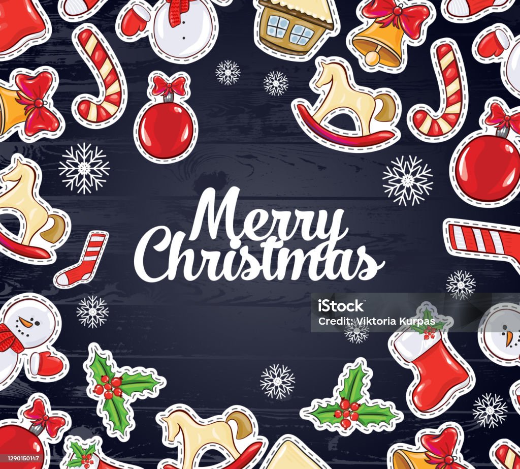 Ilustración De Feliz Navidad 2021 Ilustración Vectorial Letras Escritas