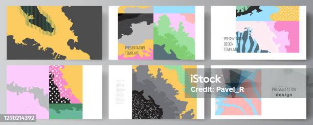 Tata Letak Vektor Template Desain Slide Presentasi Templat Multiguna