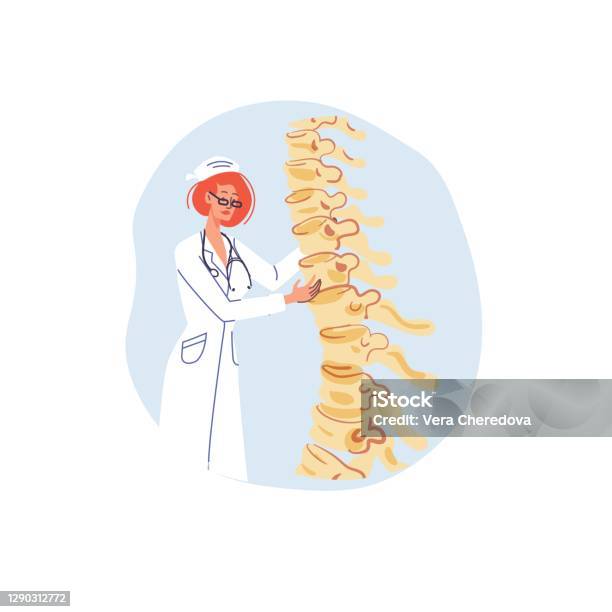 Concept Plat Dillustration De Vecteur De Caractères De Docteur De