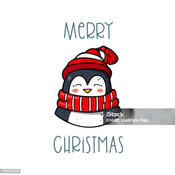Pingouin Caractère Mignon Dhiver Dans Le Modèle Simple De Doodle De