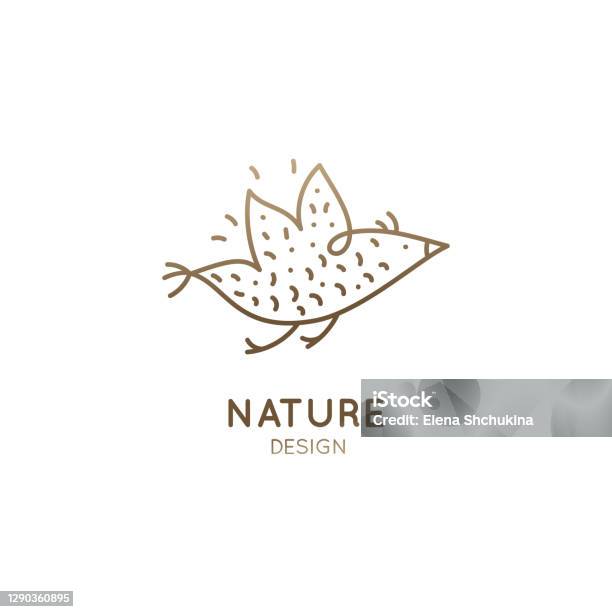 Vektor Logo Abstrak Burung Terbang Ikon Minimal Burung Pipit Dalam Gaya