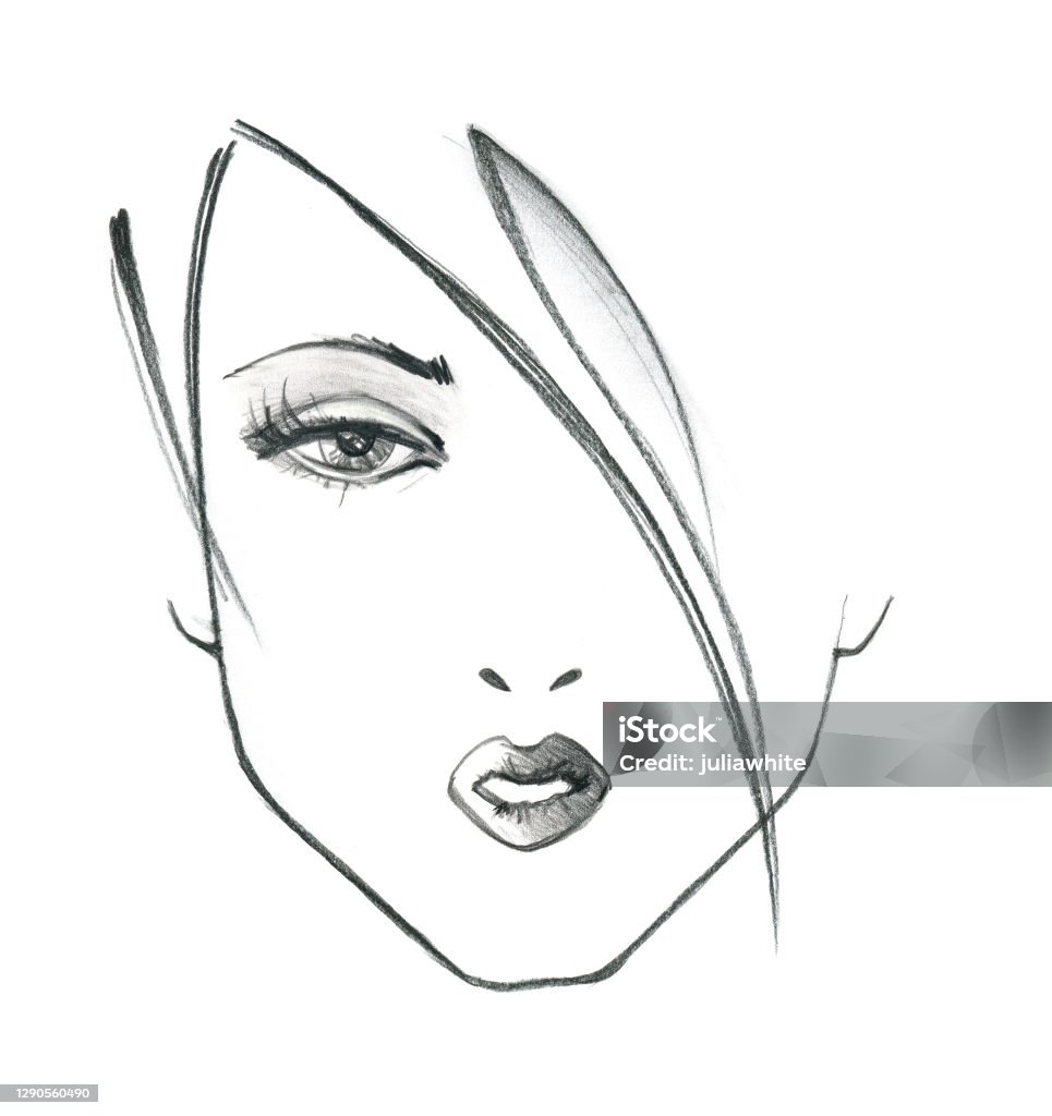 Vetores De Forma Diferente Do Rosto Olhos E Lábios Da Mulher Ilustração