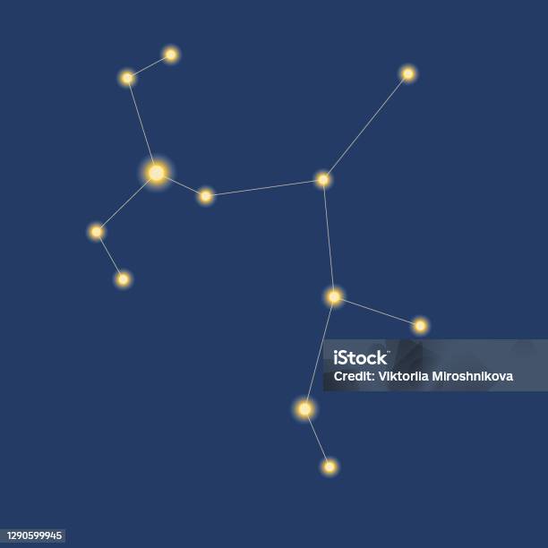 Konstelasi Sagitarius Terisolasi Sebagai Tanda Zodiak Ilustrasi Stok