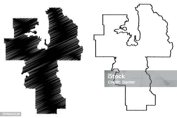 Lake County Montana Illustration Vectorielle De Carte Croquis