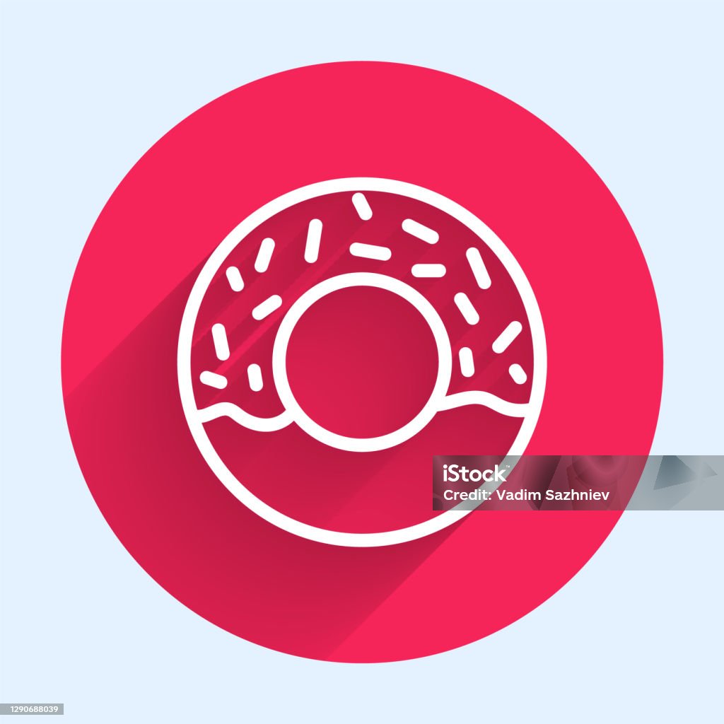 Garis Putih Donut Dengan Ikon Glasir Manis Terisolasi Dengan Bayangan ... Garis Putih Donut Dengan Ikon Glasir Manis Terisolasi Dengan Bayangan ...