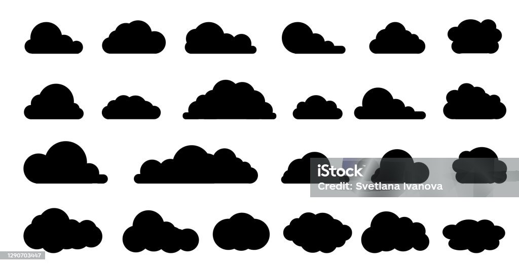 Wolken Symbol Schwarze Silhouetten Vektor Legen Wolkenshapes Fest Stock ... Wolken Symbol Schwarze Silhouetten Vektor Legen Wolkenshapes Fest Stock ...