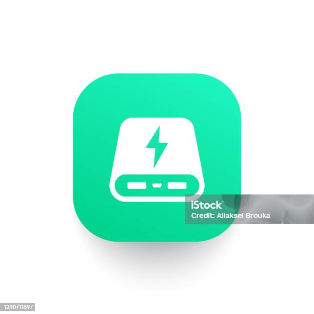 Icône De Banque Dalimentation Pictogramme Portatif De Chargeur Sur La