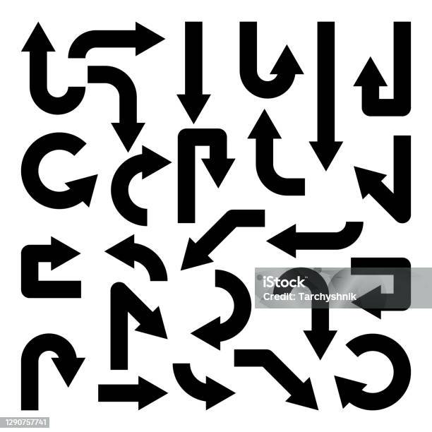 Ilustración De Flechas Negras En Fondo Blanco Flecha Icono Del Cursor
