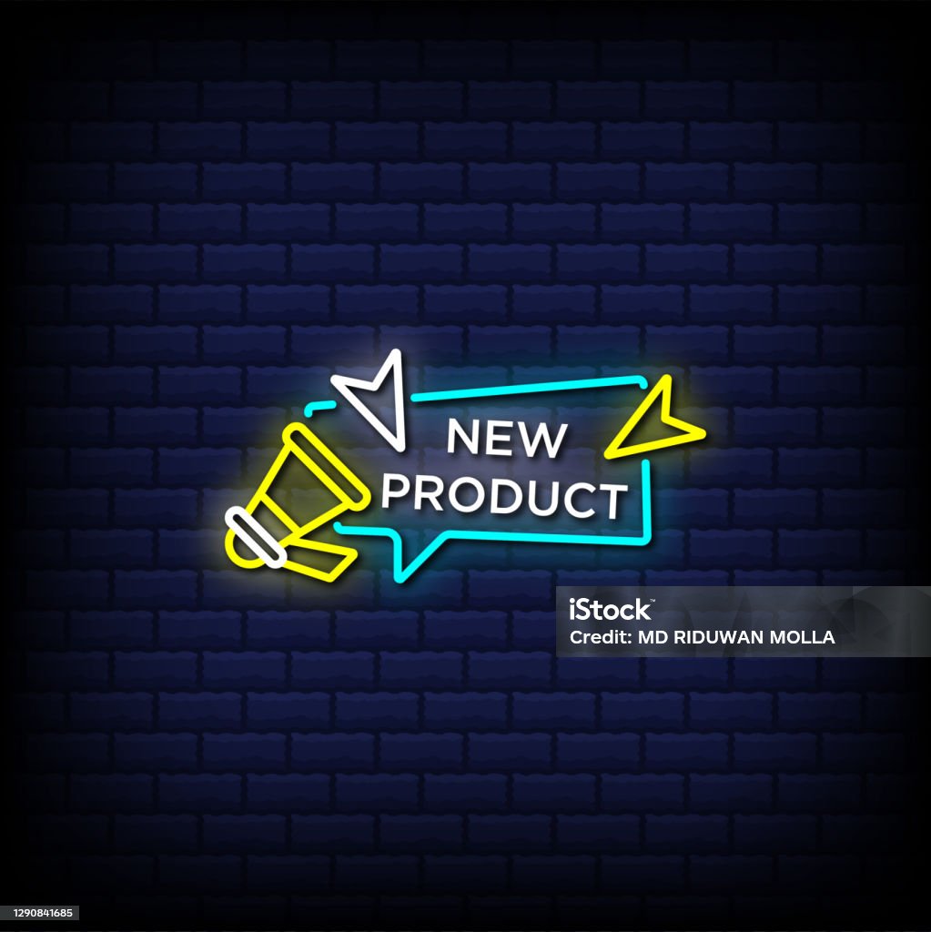 New Product Neon Sign Style Text Stock Illustration Download Image