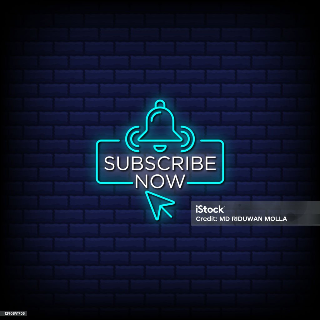 Subscribe Now Neon Signs Style Text Stock Illustration Download Image