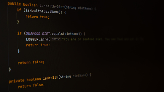 Programming Code Screen Dark Theme Of Ide Dark Mode Of Code Editor Writing Programming Code On