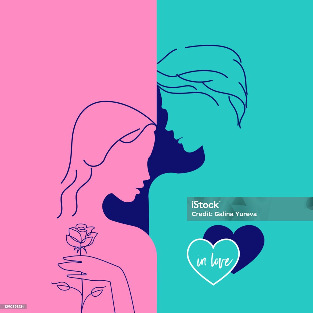 Loving Couple Stock Illustration Download Image Now Kissing In