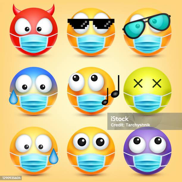 Émoticônes Collection De Vecteurs Emoji Visage Jaune De Dessin Animé