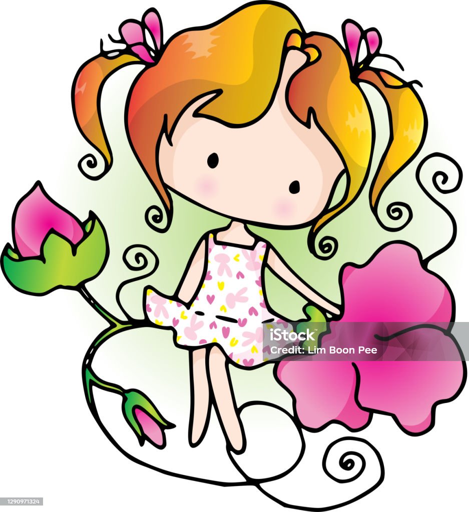 Ilustración De Vector De Dibujos Animados Chica Y Más Vectores Libres
