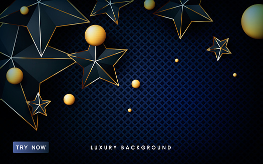 Fond Noir Abstrait De Luxe Forme Moderne Détoiles Avec La Liste Dor Et