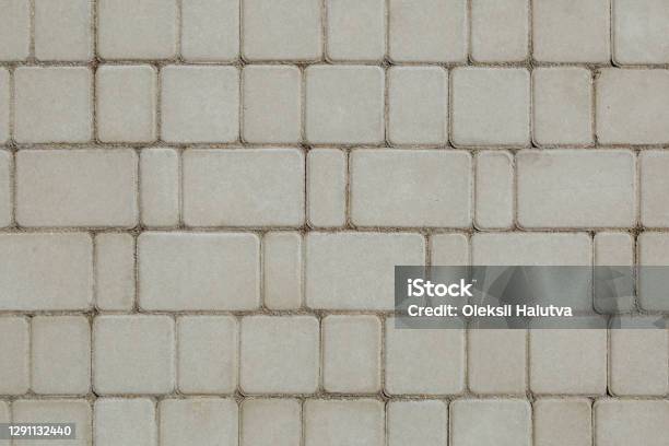 Lempengan Atau Batu Trotoar Persegi Abuabu Beton Atau Berbatu Untuk