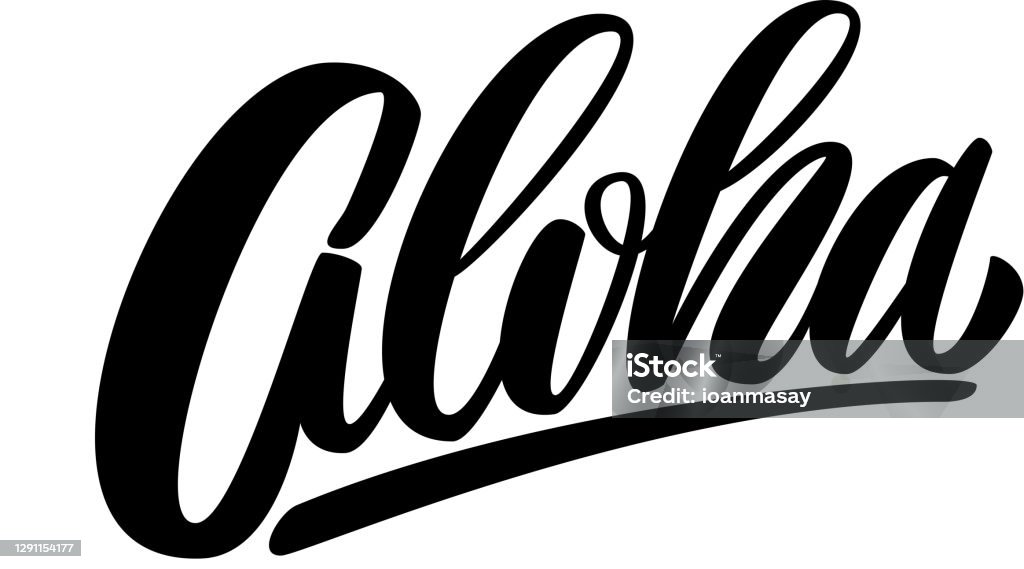Ilustración De Aloha Frase De Letras Aislada Sobre Fondo Blanco