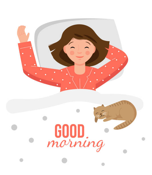 440 Girl Waking Up In The Morning Cartoon Stock Illustrations Royalty