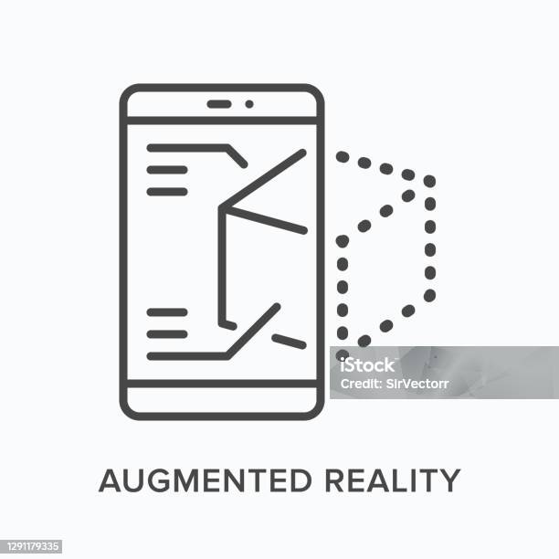 Augmented Reality Flat Linesymbol Vektorumrissillustration Des ... Augmented Reality Flat Linesymbol Vektorumrissillustration Des ...