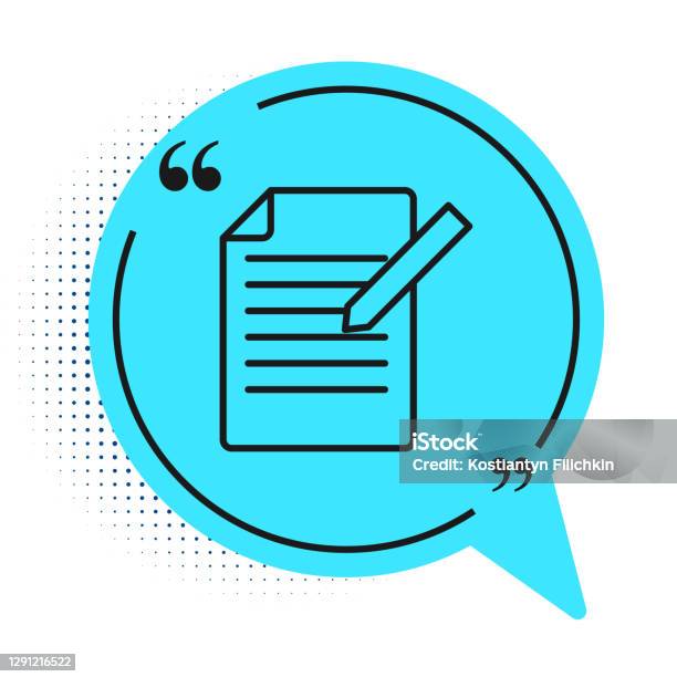 Document De Ligne Noire Et Icône De Stylo Disolement Sur Le Fond Blanc